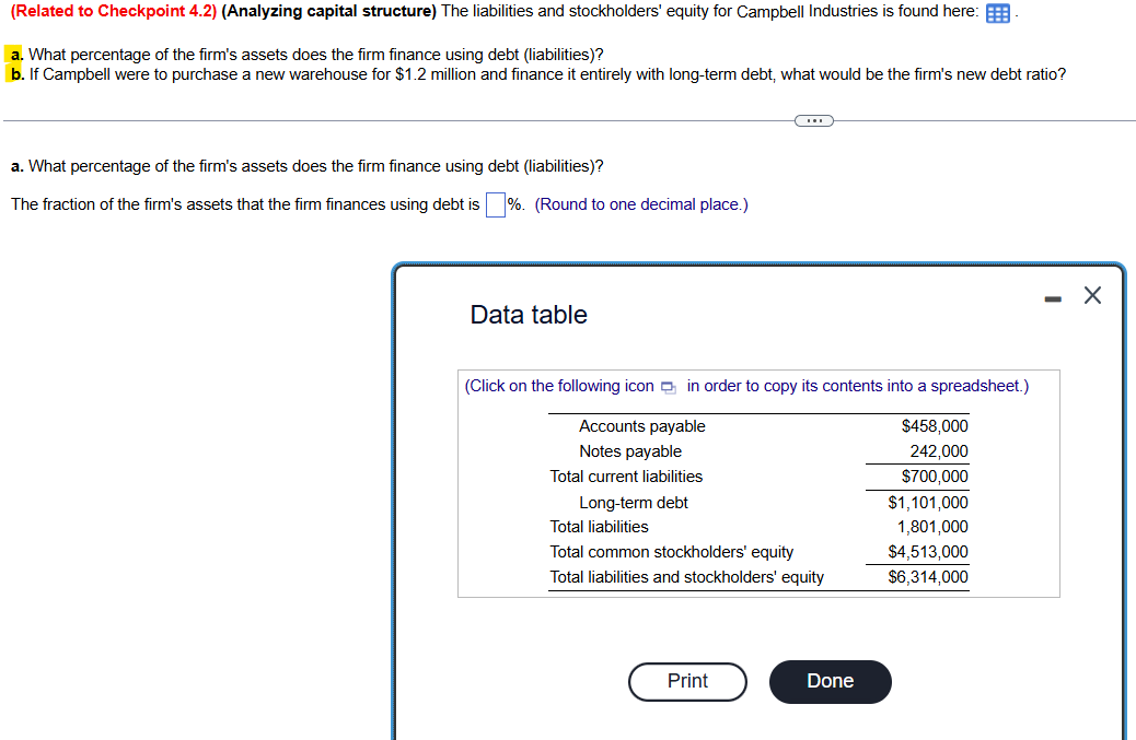 Solved (Related to Checkpoint 4.2) (Analyzing capital | Chegg.com