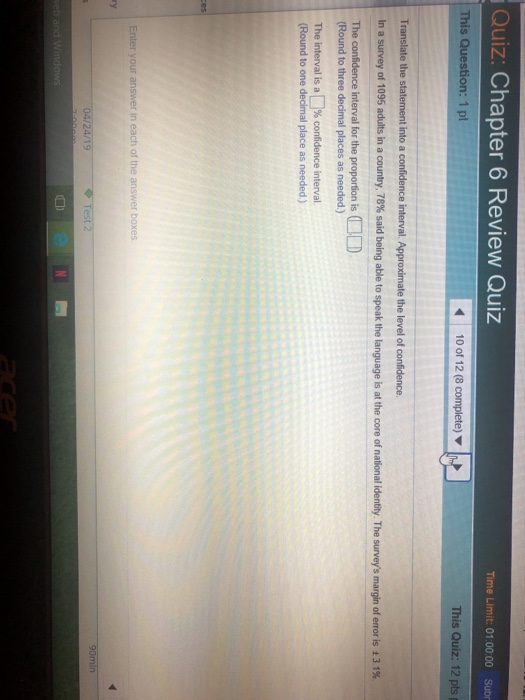 Solved Quiz: Chapter 6 Review Quiz Time Limit: 01:00:00 Subr | Chegg.com