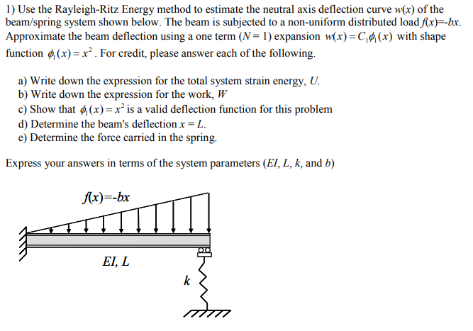 Solved 1) Use the Rayleigh-Ritz Energy method to estimate | Chegg.com