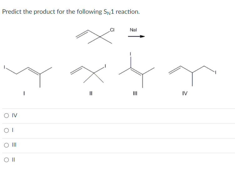 Solved Predict the product for the following SN1 reaction. | Chegg.com