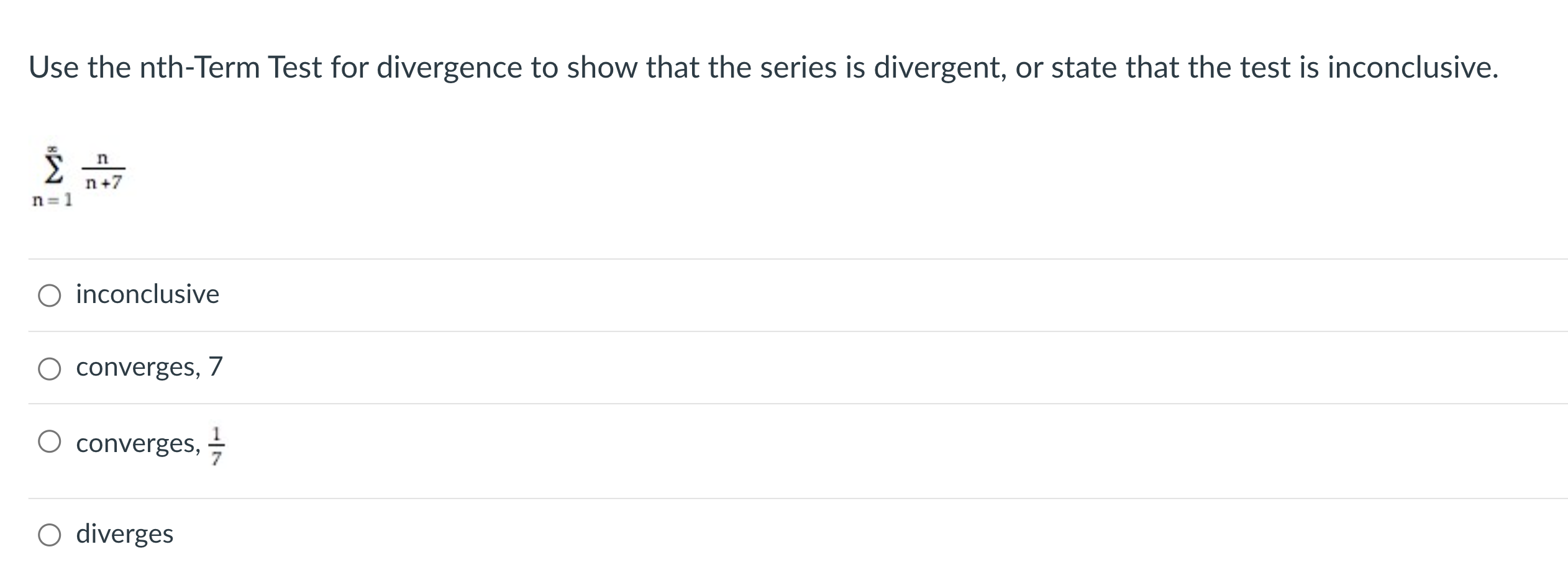 Solved Use the nth-Term Test for divergence to show that the | Chegg.com