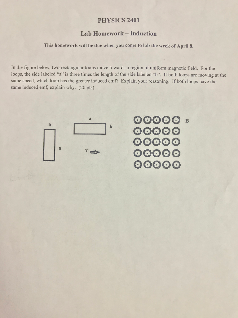 Solved PHYSICS 2401 Lab Homework - Induction This homework | Chegg.com