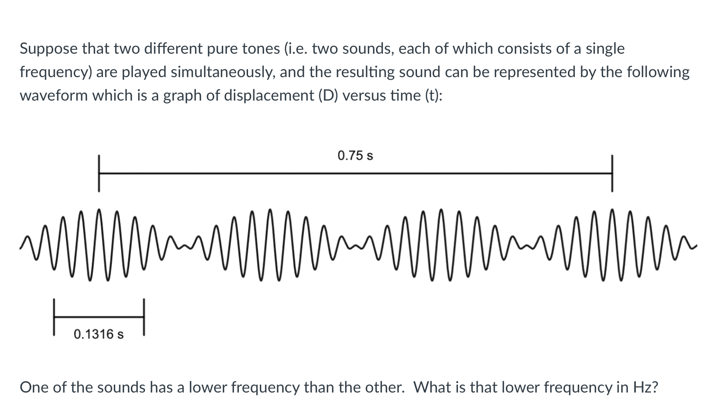 Solved Suppose that two different pure tones (i.e. two | Chegg.com