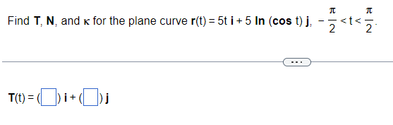 Solved Find T,N, and κ for the plane curve | Chegg.com