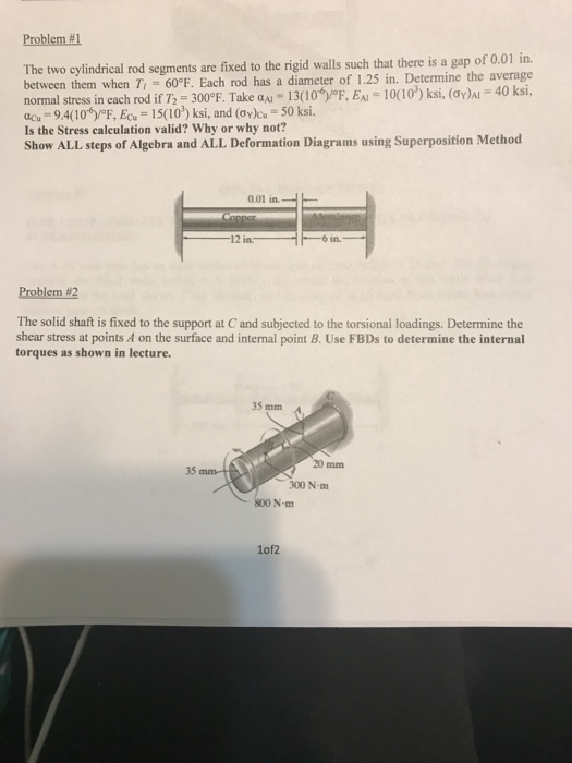 Solved Problem The two cylindrical rod segments are fixed to | Chegg.com