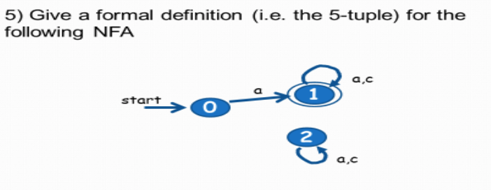 Solved 5) Give a formal definition (i.e. the 5-tuple) for | Chegg.com