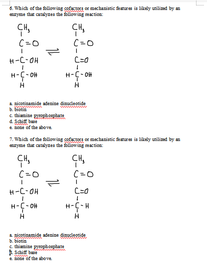 Solved 4. Which of the following cofactors or mechanistic | Chegg.com Solved 4. Which of the following cofactors or mechanistic | Chegg.com