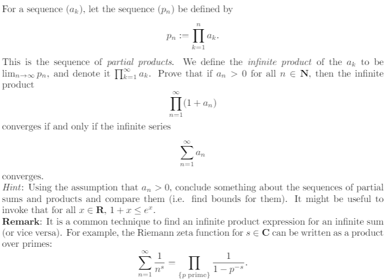 Solved For a sequence (ak), let the sequence (pn) be defined | Chegg.com