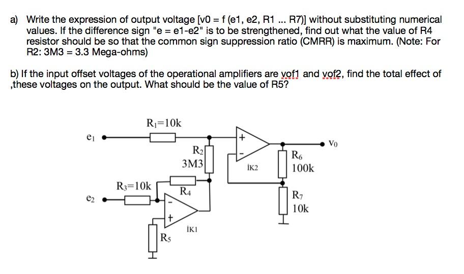 Solved a) Write the expression of output voltage (v0 = f | Chegg.com