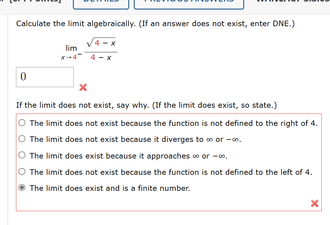 Solved Calculate the limit algebraically. (If an answer does | Chegg.com