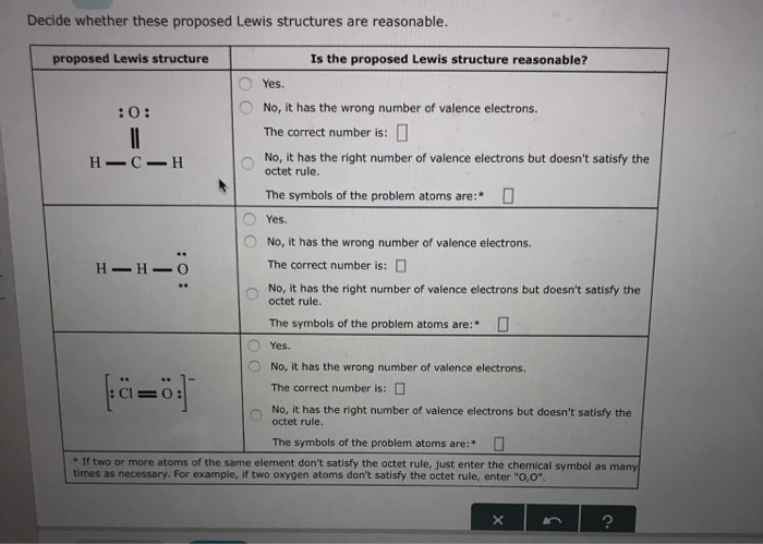 Solved Decide Whether These Proposed Lewis Structures Are