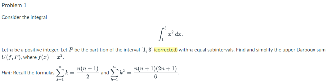 Solved Problem 1 Consider the integral Hint: Recall the | Chegg.com