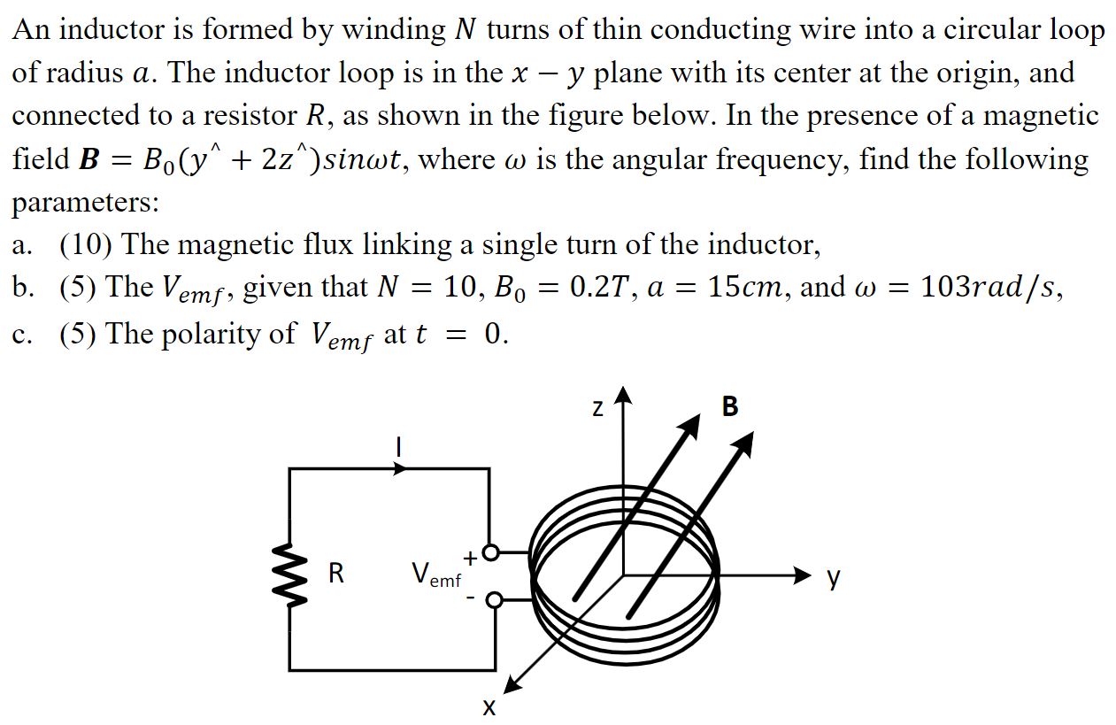 Solved An inductor is formed by winding \\( N \\) turns of | Chegg.com