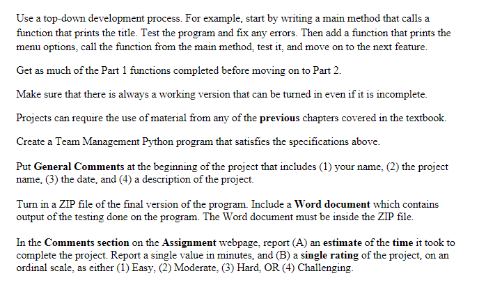 Solved A project to manage a baseball team's information (1) | Chegg.com