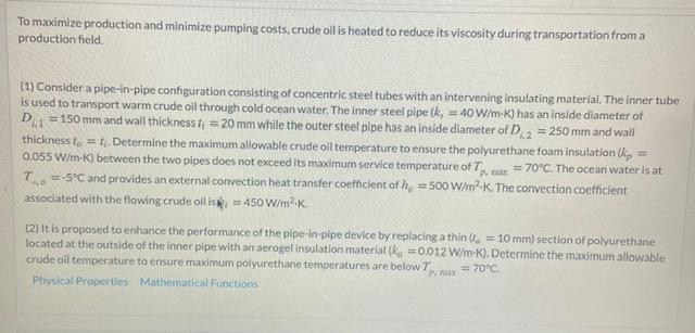 Solved To maximize production and minimize pumping costs, | Chegg.com