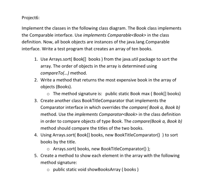 Solved Project6: Implement the classes in the following | Chegg.com