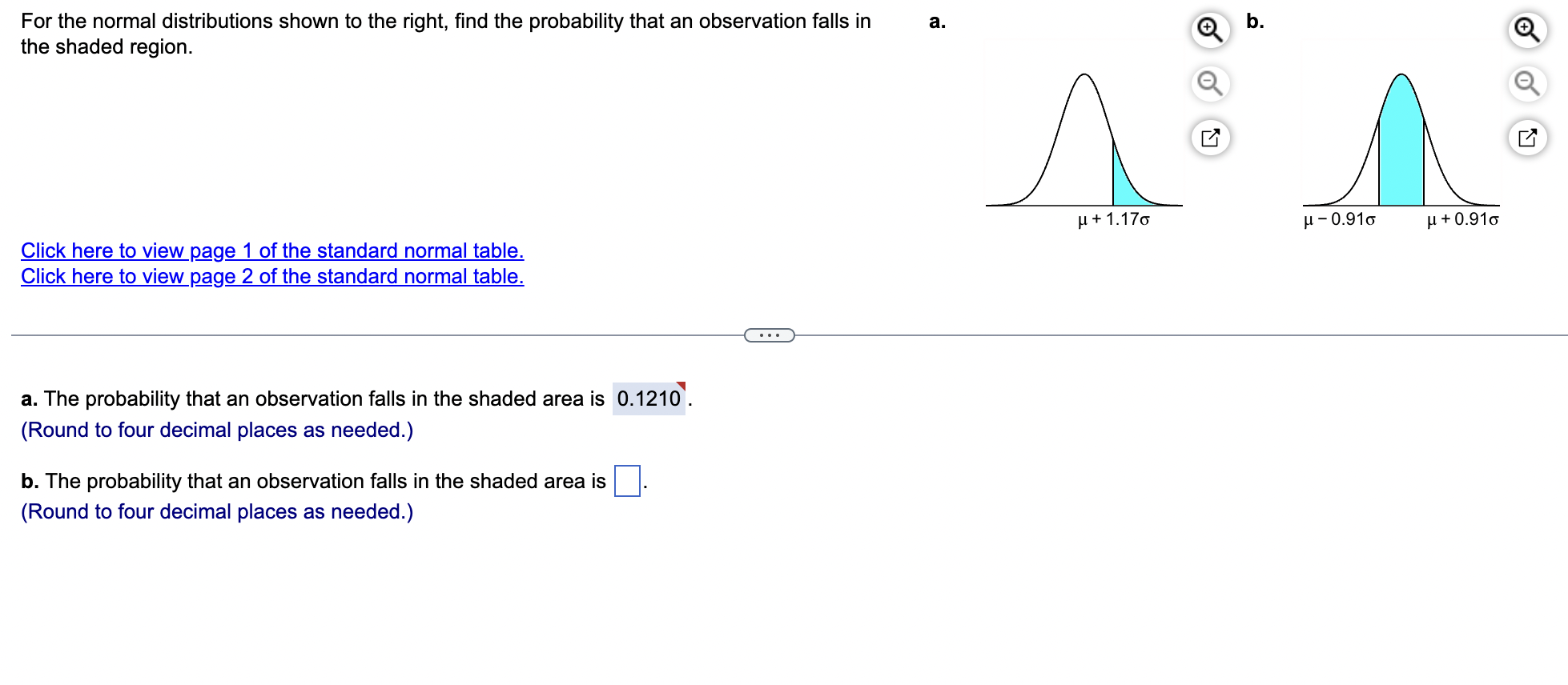Solved For the normal distributions shown to the right, find | Chegg.com