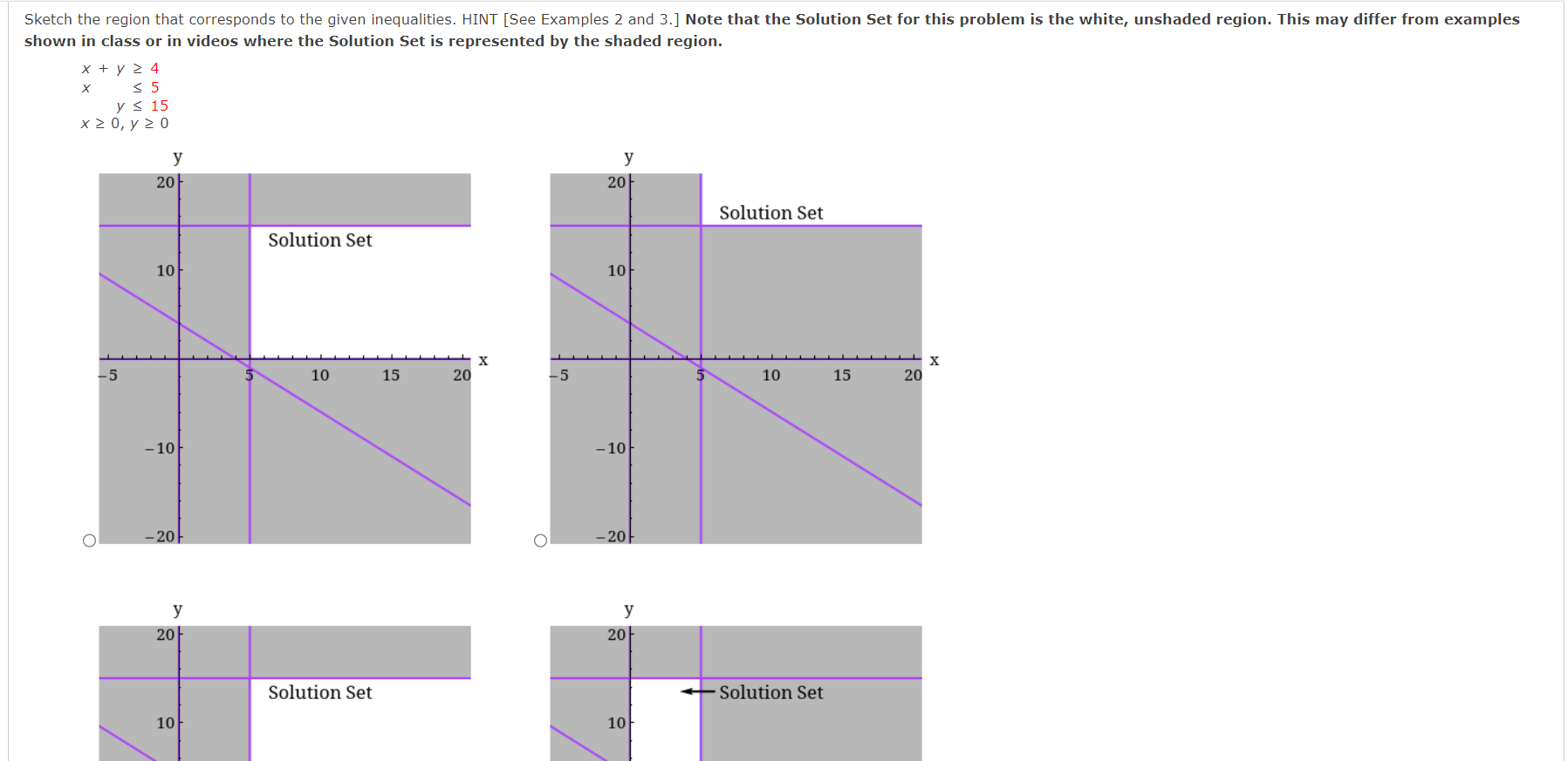 Solved shown in class or in videos where the Solution Set is | Chegg.com