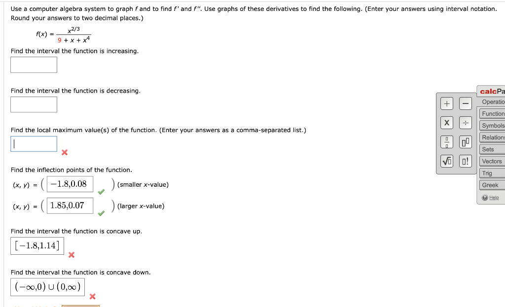 Solved Use a computer algebra system to graph fand to find | Chegg.com