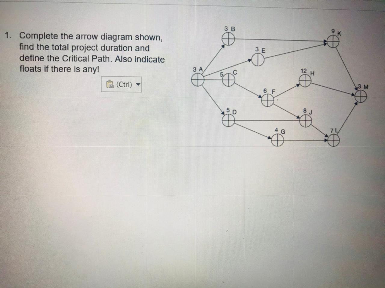 Solved 3 B 3 E 1. Complete the arrow diagram shown, find the | Chegg.com