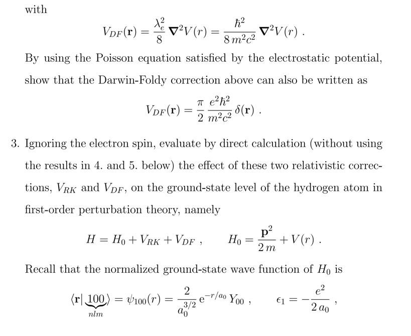 Solved with Vper(r) = r * v*V(r) = m 2 V?V(r). By using the | Chegg.com