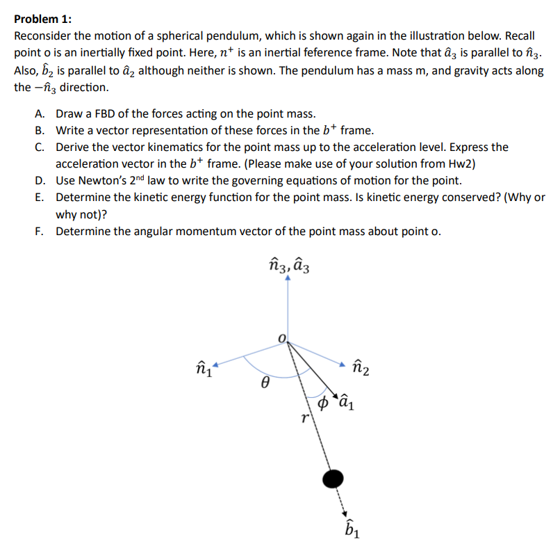 Solved Problem 1: Reconsider the motion of a spherical | Chegg.com