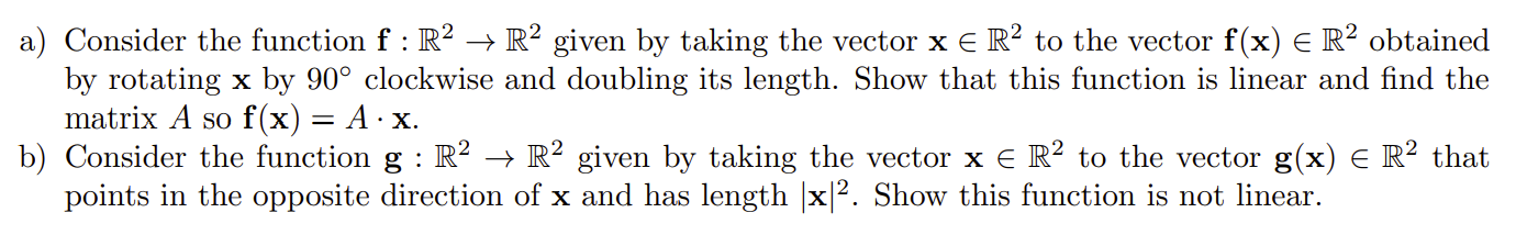 Solved a) ﻿Consider the function f:R2→R2 ﻿given by taking | Chegg.com