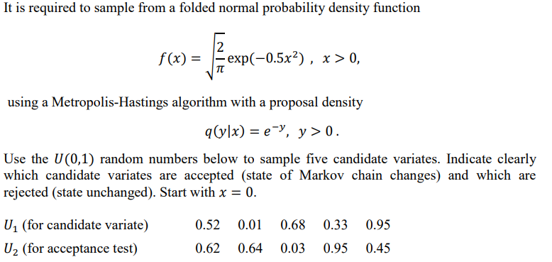 It is required to sample from a folded normal | Chegg.com