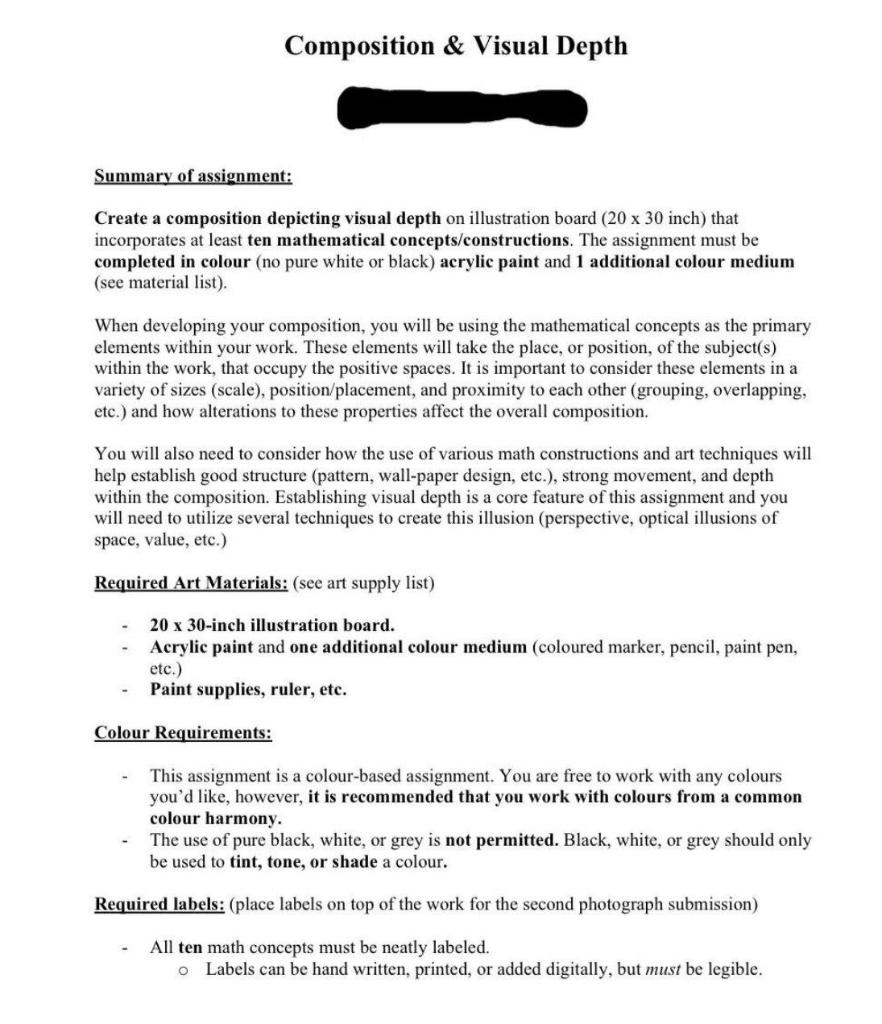 Solved Composition \& Visual Depth Summary of assignment: | Chegg.com