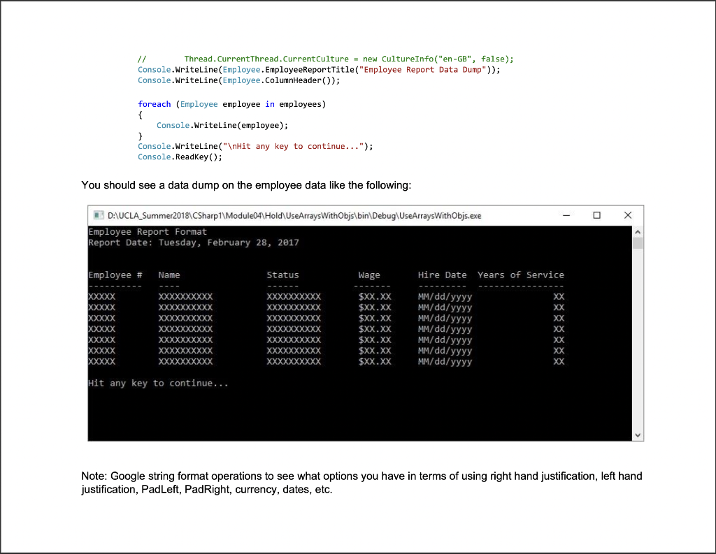 Solved C# Programming Platform I Using Arrays with a | Chegg.com Solved C# Programming Platform I Using Arrays with a | Chegg.com