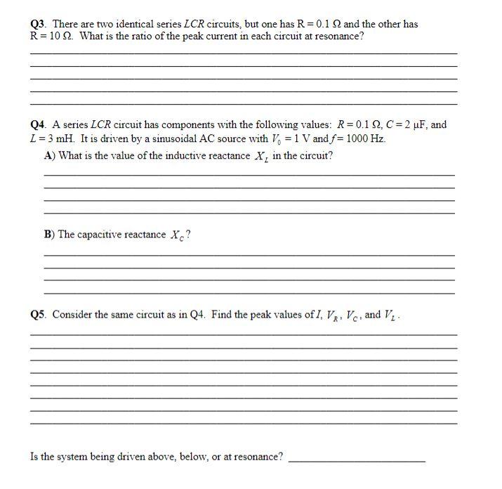 Solved Q3. There are two identical series LCR circuits, but | Chegg.com