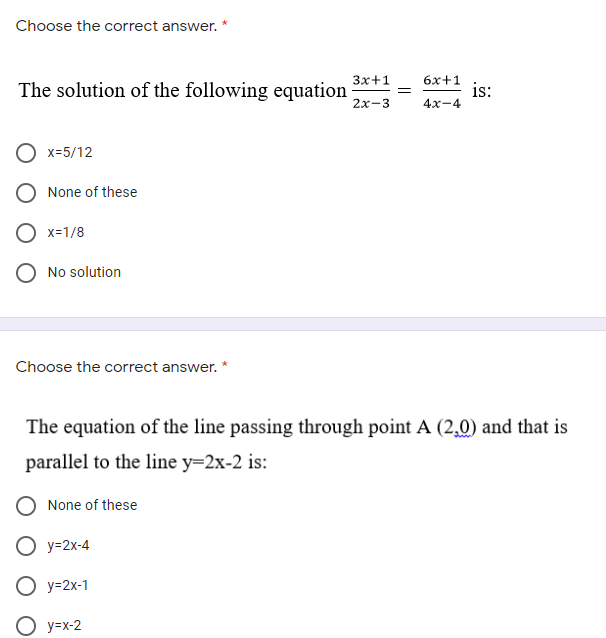 Solved Choose the correct answer. * 3x+1 The solution of the | Chegg.com