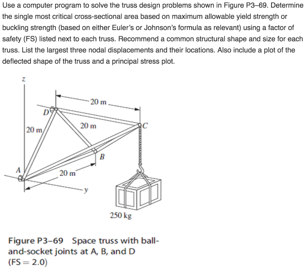 Solved Use a computer program to solve the truss design | Chegg.com