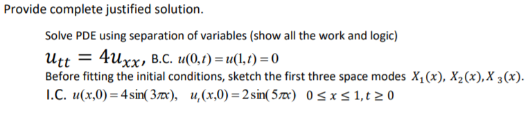 Solved Provide complete justified solution. Solve PDE using | Chegg.com