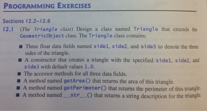 Solved PROGRAMMING EXERCISES Sections 12.2-12.6 12.1 (The | Chegg.com