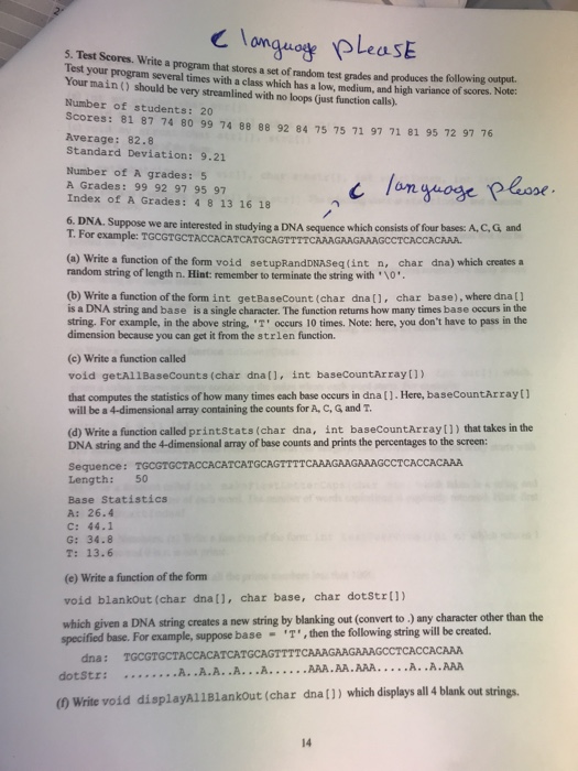 Solved 5. Test Scores. Write Test a program that stores a | Chegg.com