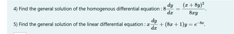 Solved 4) Find the general solution of the homogenous | Chegg.com