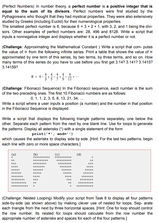 Solved (Perfect Numbers) In number theory, a perfect number | Chegg.com