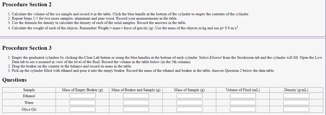 1. Calculate the volume of the ice sample and record | Chegg.com