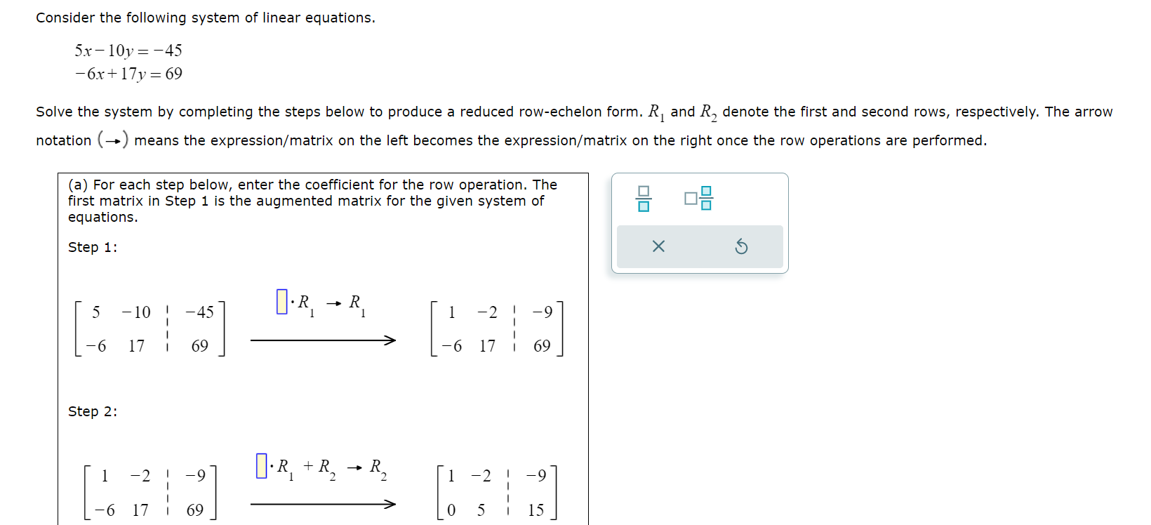 Solved Consider the following system of linear equations. | Chegg.com