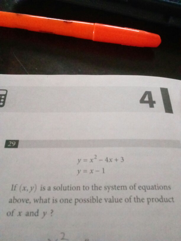Solved 4 29 If (x, y) is a solution to the system of | Chegg.com