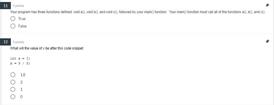 Solved 11 5 points Your program has three functions defined: | Chegg.com
