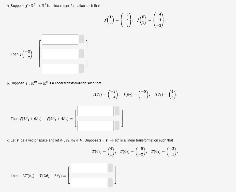 Solved a. Suppose f:R2→R3 is a linear transformation such | Chegg.com