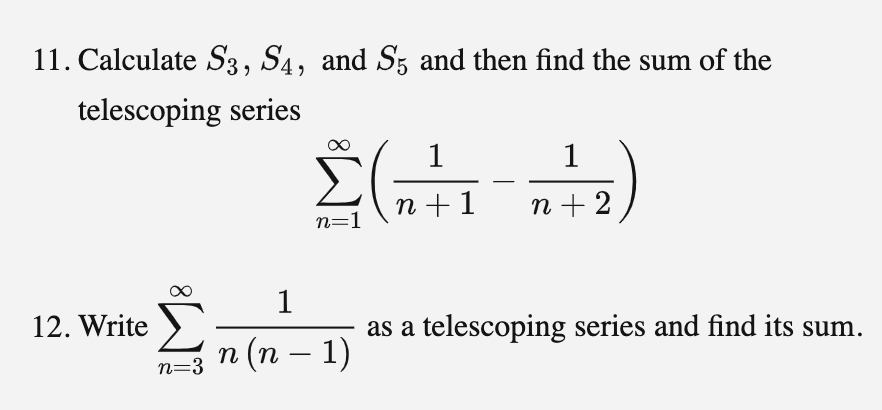 Solved Calculate S3,S4, ﻿and S5 ﻿and then find the sum of | Chegg.com