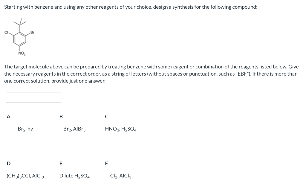 Solved The target molecule above can be prepared by treating | Chegg.com
