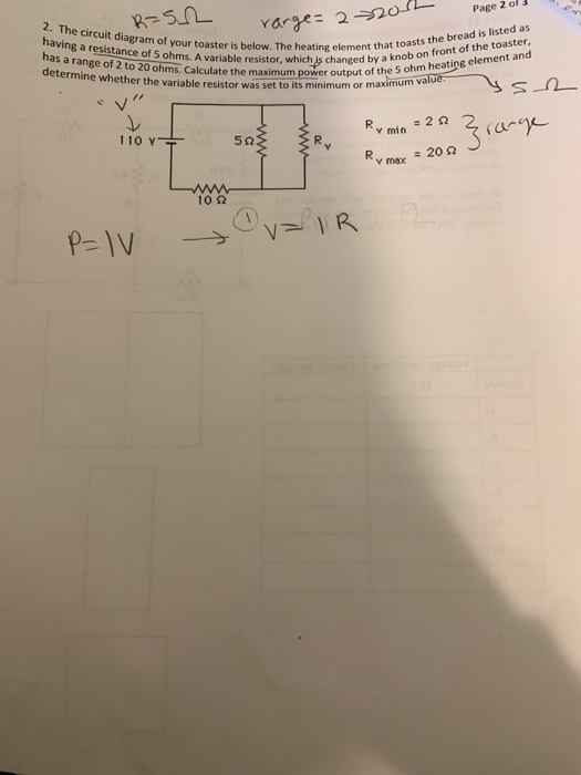 Solved Yarge 220 2. The circuit diagram of your toaster is | Chegg.com
