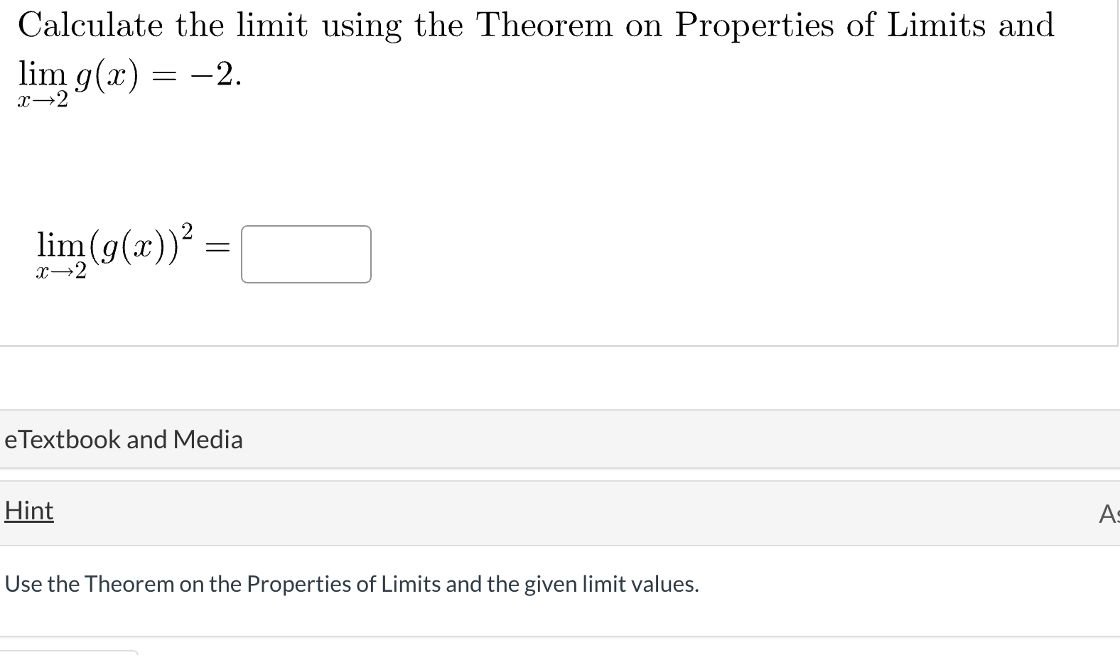 Solved Calculate the limit using the Theorem on Properties | Chegg.com