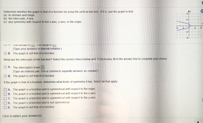 Solved Determine whether the graph is that of a function by | Chegg.com