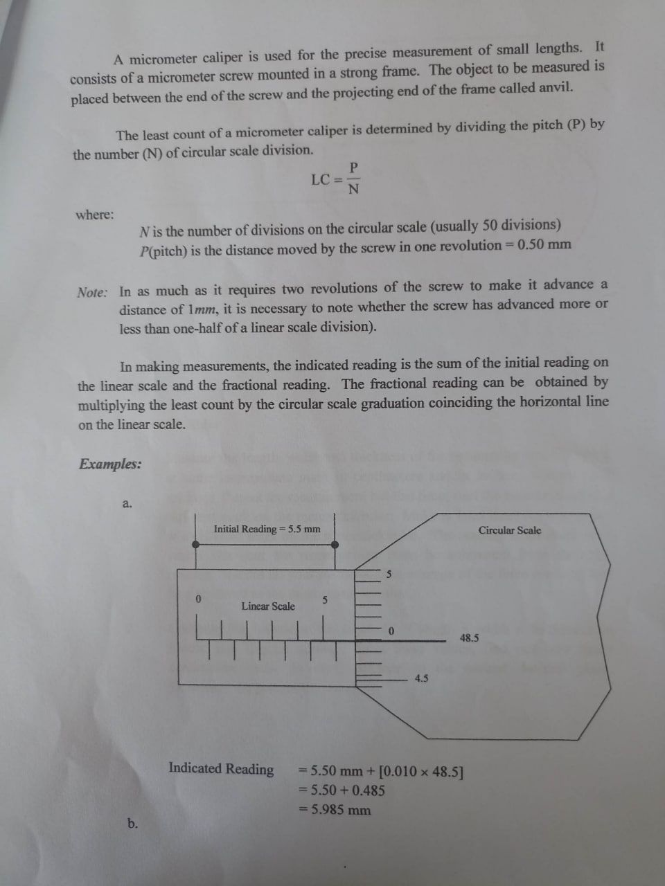 Solved Given the data concerning vernier and main scale, | Chegg.com