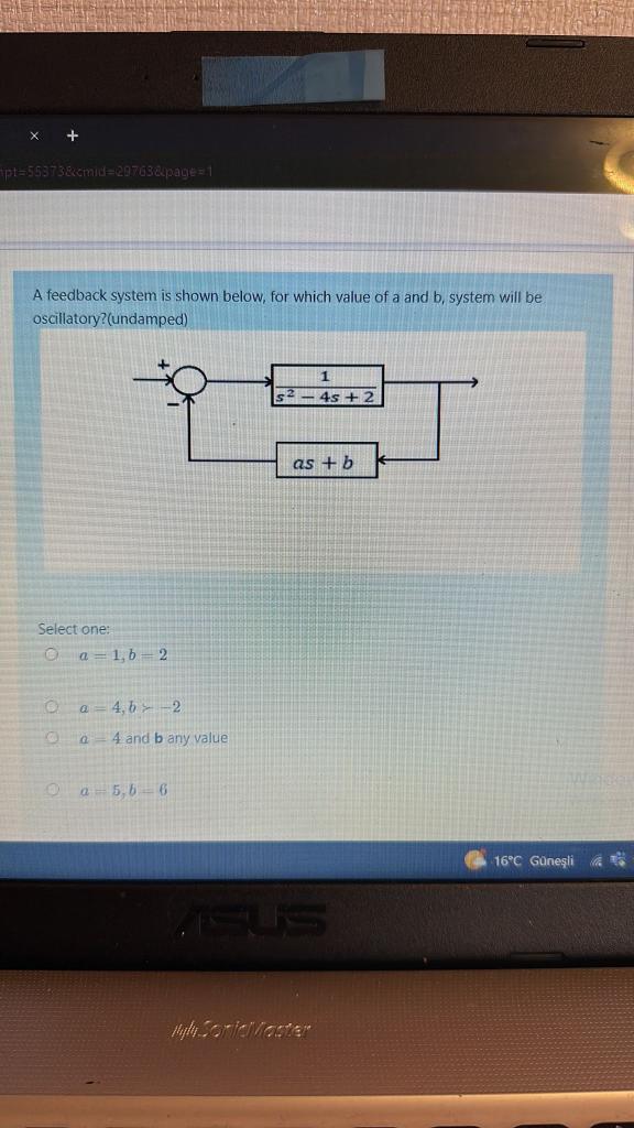 Solved A feedback system is shown below, for which value of | Chegg.com